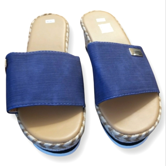 No Label | Shoes | Navy Blue Nautical Beach Boardwalk Platform Slides ...